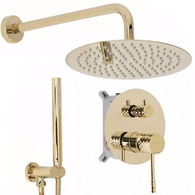 Sprchový komplet REA LUNGO DIAMOND + BOX s podomítkovou baterií, zlatá lesk
