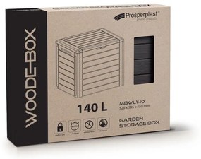 Prosperplast Zahradní box WOODEBOX antracit 58,5 cm - 140L