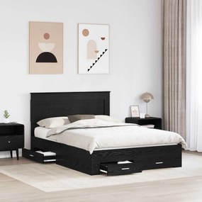 Rám postele se zásuvkou Černý dub 140 x 190 cm Kompozitní dřevo 3410311
