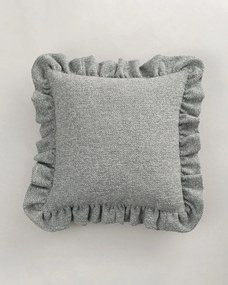 Potah na polštář Paula s volánem barva šedá látka pletený vzor