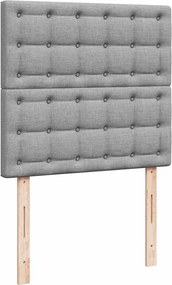 Box spring postel s matrací světle šedá 80 x 200 cm textil 3291897