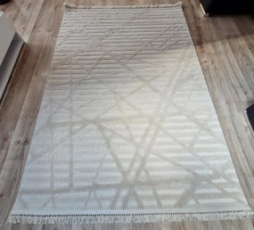 HU Krémově béžový moderní koberec TWIST CREAM 20294A Rozměr: 60x100 cm
