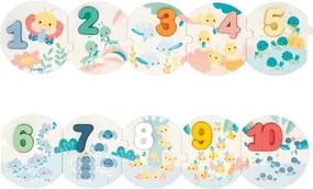 JANOD Vkládací puzzle Moje první čísla / 2v1 / 10+10 dílků / od 2 let