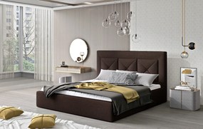 Eltap Čalouněná postel Cloe s úložným prostorem Materiál a barva potahu: Sawana 26 - tmavě hnědá, Rozměry (cm): 140x200
