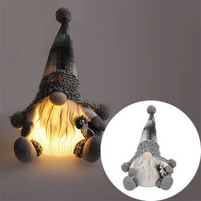 Dekorativní látkový skřítek s LED osvětlením 38 cm