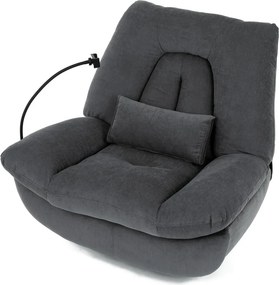 Elektrické polohovací TV křeslo RELAXME - šedá látka