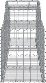 Klenuté gabionové koše 15 ks 300x50x60/80 cm pozinkované železo 3146677