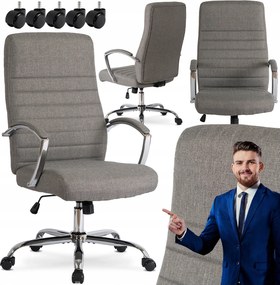 Kancelářská otočná židle K Psacímu Stolu Počítač Ergonomický Šedý Renes