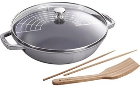 Staub Pánev Wok 30cm šedá 4,19l