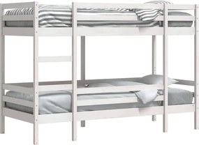 Patrová postel bílá 80 x 200 cm masivní borové dřevo 3284216