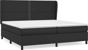 Box spring postel s matrací černá 200x200 cm umělá kůže 3128991