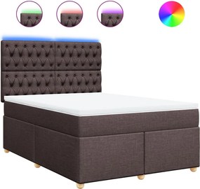 Box spring postel s matrací tmavě hnědá 140x190 cm textil 3293585