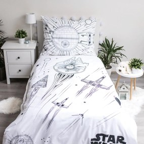 Jerry Fabrics Povlečení Star Wars Death Star svítící efekt 140x200, 70x90 cm