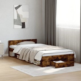 Rám postele se zásuvkou kouřový dub 90x200 cm kompozitní dřevo 3280801