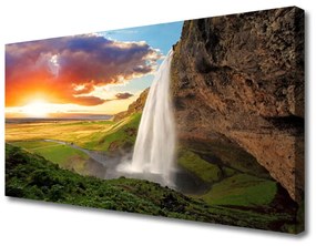 Obraz na plátně Hora Vodopád Příroda 140x70 cm