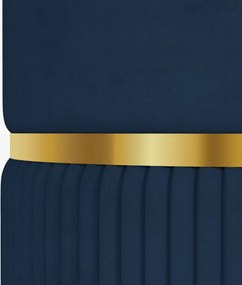 HOMCOM Pouf, taburet, úložný box, ve velurové tkanině, moderní design, 36 x 44 cm, do obývacího pokoje, ložnice, modrý