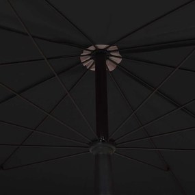 Zahradní slunečník s tyčí 200 x 130 cm černý 315557
