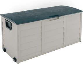 Zahradní úložný box, šedá/zelená, KORTEZ