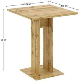 Kondela Jídelní stůl, dub wotan, 67,5x67,5 cm, EVERET