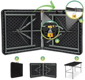 Skládací cateringový stůl JUNE 122 cm černý