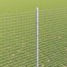 Svařovaná drátěná plotovina s tyčkami 10 x 1,5 m Stříbrná 3336339