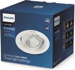 Philips Pomeron bílá / LED podhledové svítidlo / 1x7W / 420lm / 2700K