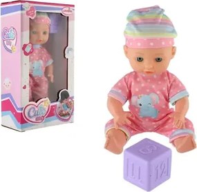 TEDDIES Panenka miminko s kostkou / 25 cm / Pevné tělo / Plast / 3+