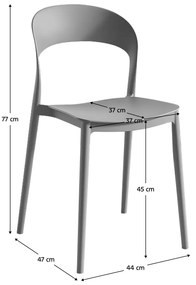 Kondela Stohovatelná židle, šedá, RADANA NEW