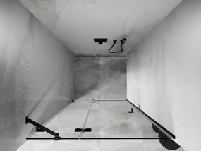 Mexen, Mexen Lunar levé výklopné sprchové dveře 100 cm, transparentní, černé - 834-100-000-70-00-L
