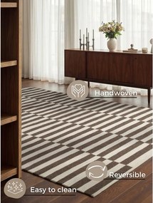 Bílý/hnědý oboustranný/ručně tkaný vlněný koberec 200x300 cm Vika – Hanse Home