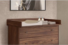 Přebalovací pult (hloubka vhodné komody 55 cm) v dekoru ořechu v tmavě přírodní barvě Ilyas – Vipack
