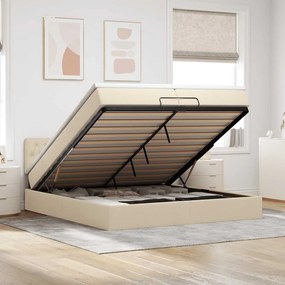 vidaXL Osmanská postel s matrací & LED diody Tmavě hnědá 140x190 cm