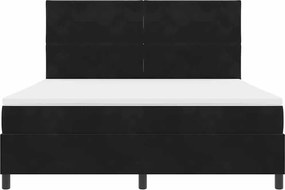 Postel s boxspringem s čelo Černý 180 x 200 cm samet 3339916