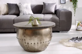 Designový konferenční stolek s úložným prostorem Drump Storage šedý 68cm