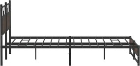Kovový rám postele bez matrace hnědý dub 183 x 213 cm 3325132