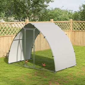 PawHut Velká Kurníková Klientela Pro Kuřata 5.75m² S UV-Ochrannou Střechou, Mřížková Oplocení 3.04D x 1.9Š x 2.2V m, Galvanizovaná Ocel, Zámek Dveře,