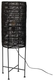 Černá stojací lampa se stínidlem z juty (výška 95 cm) Kari – Dutchbone