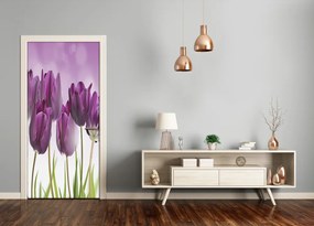 Fototapeta samolepící Fialové tulipány 95x205 cm