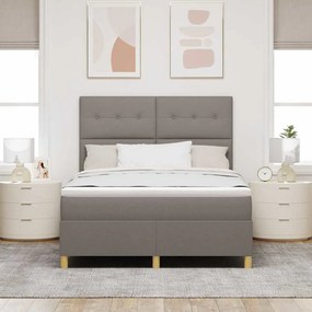 Postel s boxspringem s čelo Taupe 140 x 200 cm textil 3339627