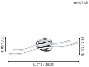 Eglo 96308 - LED Stropní svítidlo SELVINA LED/6W+LED/7W