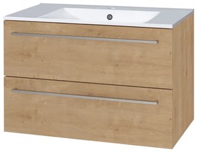 Mereo Bino koupelnová skříňka s keramickým umyvadlem 81 cm dub Arlington CN621