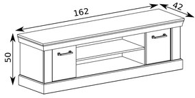 Antica K | TV stolek A15 | 162 cm | kraft zlatý
