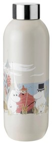 Stelton Nerezová lahev Keep Cool Sand Moomin 750 ml, šedá barva, kov