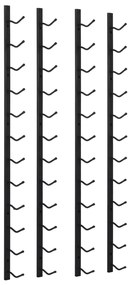 vidaXL Marketos Nástěnný stojan na víno na 12 lahví 2 ks černý železný