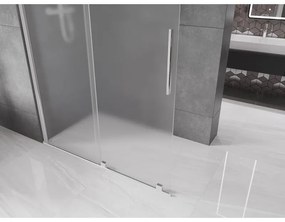 Mexen Velar, sprchová zástěna s posuvnými dveřmi Walk-in 140 x 200 cm, 8mm sklo námraza, chromová, 871-140-000-33-01