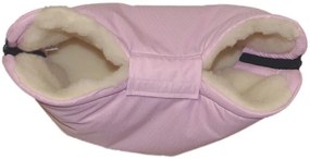 Kaarsgaren Merino rukávník na kočárek z ovčí/velbloudí vlny na zip 30 x 50 cm Ovčí vlna sv. růžový