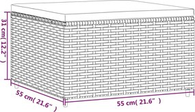 vidaXL Zahradní podnožka s poduškou polyratan [319852] Barva: Hnědá a červená