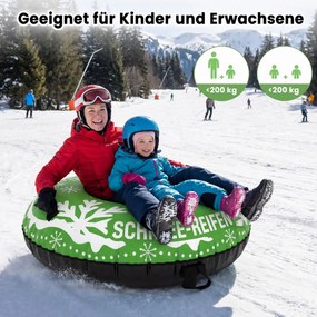 Costway Nafukovací zimní pneumatika s tažným lankem a rukojetí Snowtube – zelený