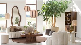 Krémová stojací lampa s textilním stínidlem (výška 165 cm) Solune – Light &amp; Living
