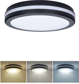 LED stropní světlo WO820 nastavitelné - průměr 30 cm, černá